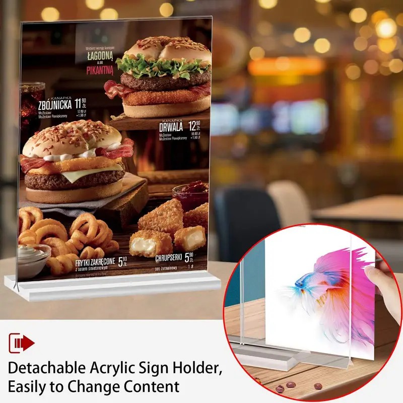 Desktop Acrylic Display Stands – Sign Holders - SAME DAY LONDON